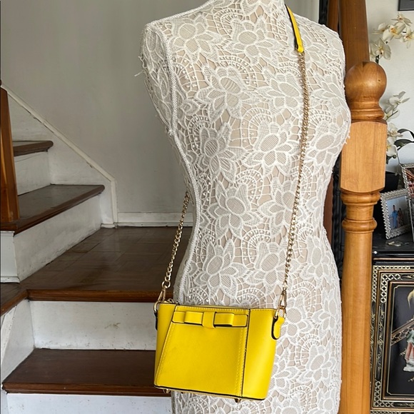 Bags | Yellow Crossbody Bag With Chain Strap | Poshmark